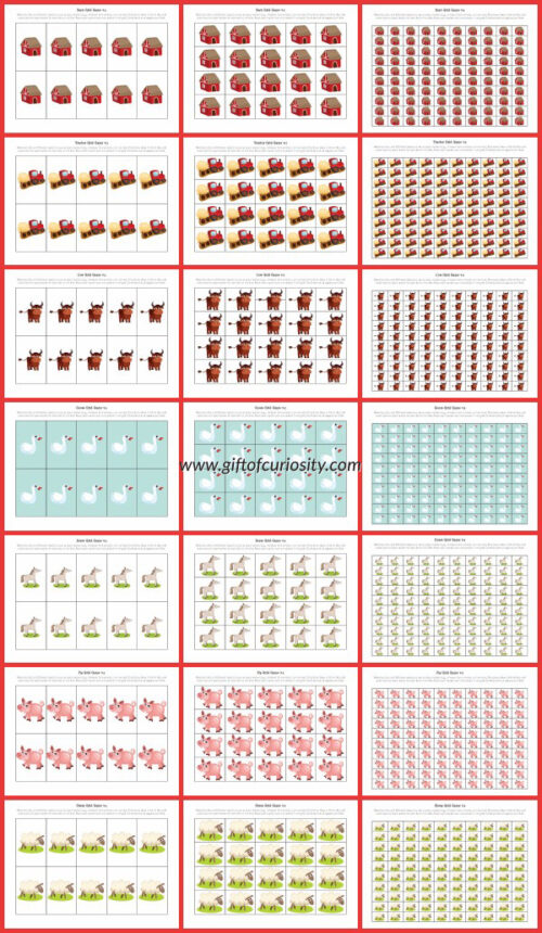 Farm grid games to support basic math skills - Gift of Curiosity