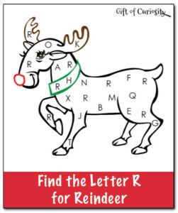 Find the Letter R for Reindeer {Christmas printable} - Gift of Curiosity