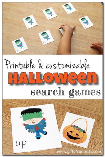 Free and customizable Halloween search games printable