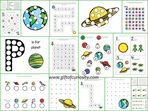 Planets Do-a-Dot Printables {free} - Gift of Curiosity