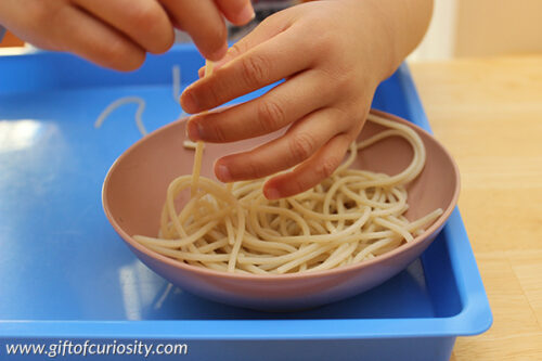 Spaghetti letters {101 Ways to Teach the Alphabet} - Gift of Curiosity
