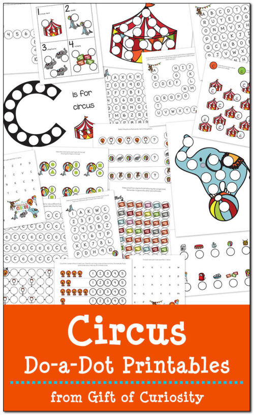 Circus Do-a-Dot Printables {free} - Gift of Curiosity