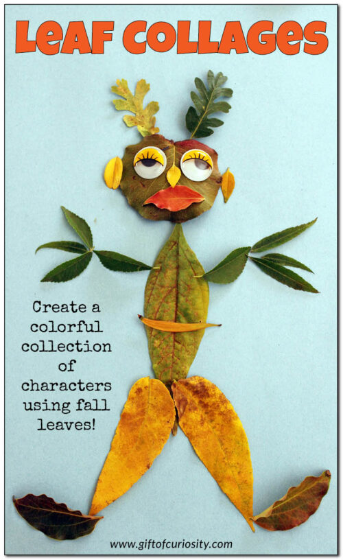 Fall art project for kids: Leaf collages - Gift of Curiosity
