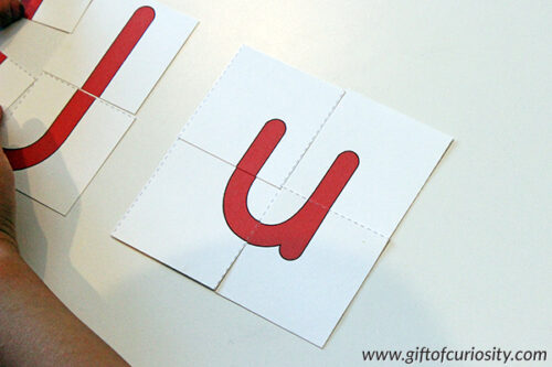 Letter Puzzles {101 Ways to Teach the Alphabet} - Gift of Curiosity