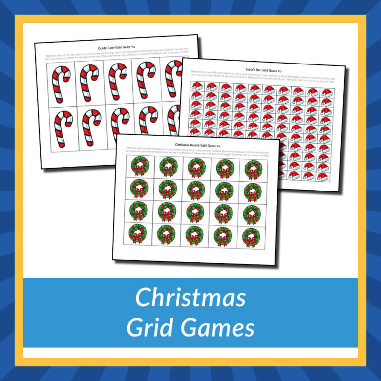 Christmas grid games {math printable} - Gift of Curiosity