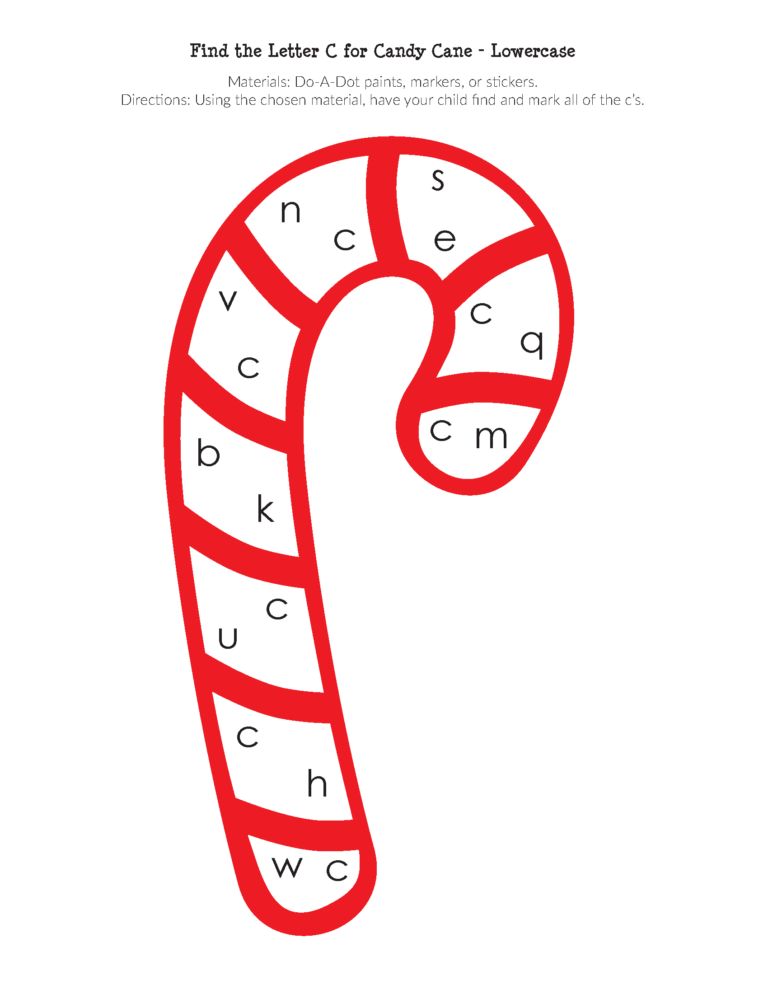 Find the Letter C for Candy Cane - Gift of Curiosity