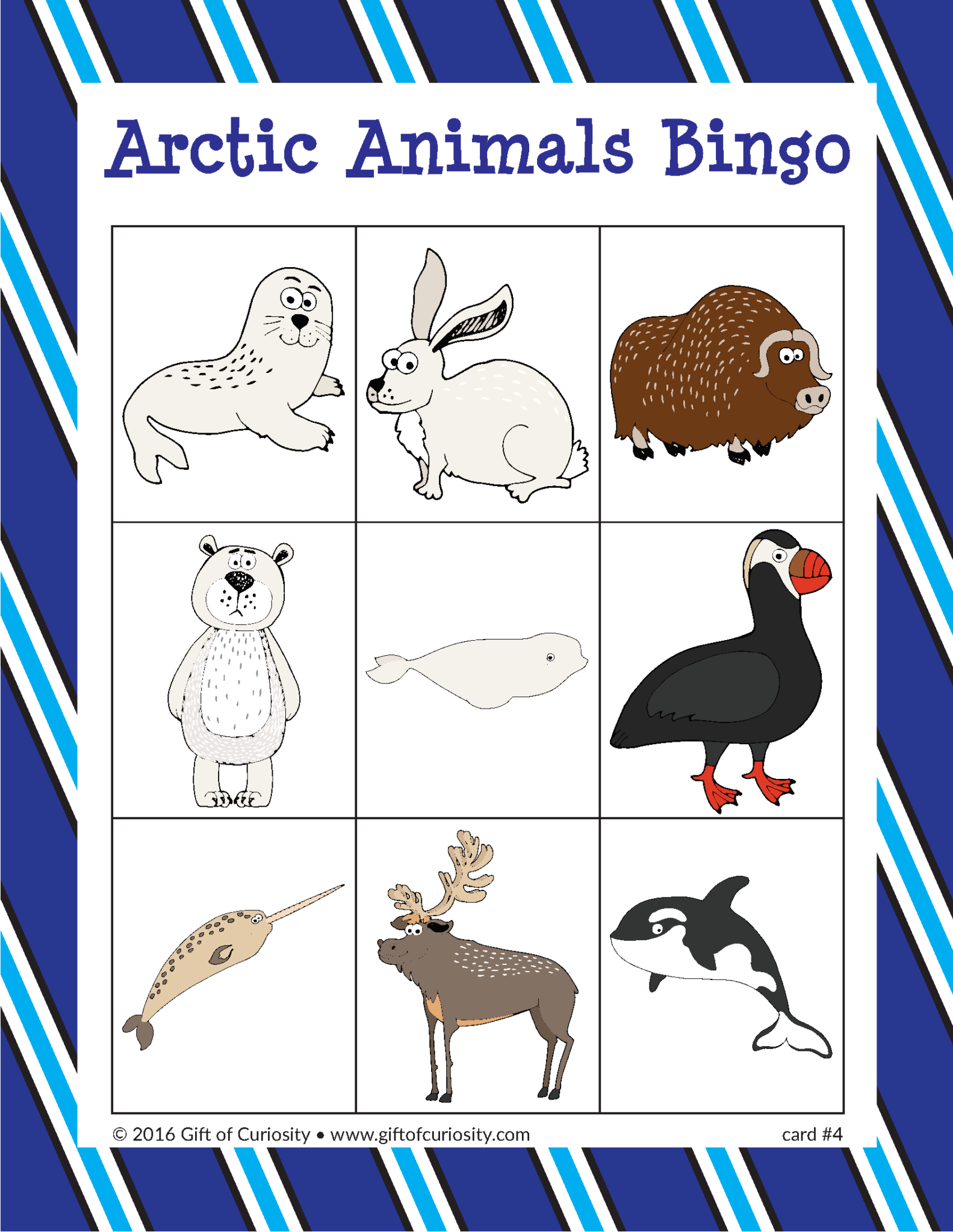 Arctic Animals Bingo - Gift of Curiosity