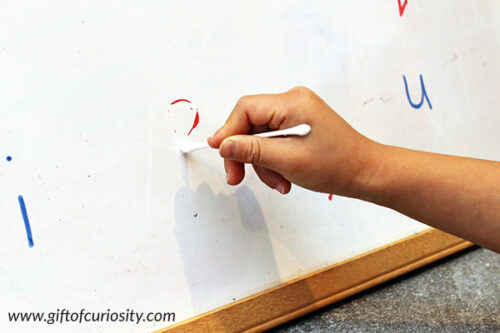 Erasing letters with a Q-tip {101 Ways to Teach the Alphabet} - Gift of ...