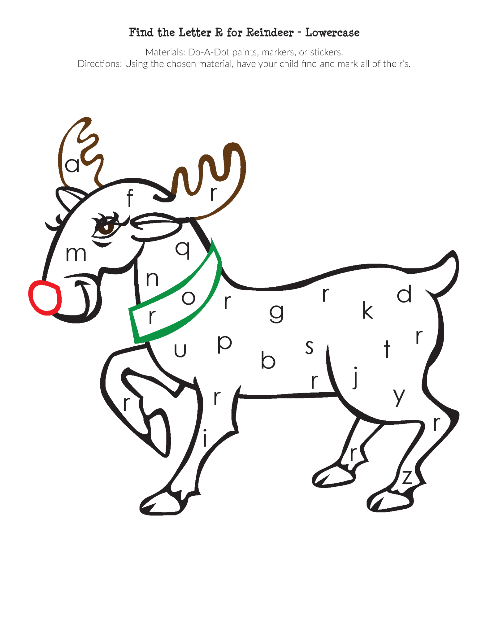 Find the Letter R for Reindeer - Gift of Curiosity