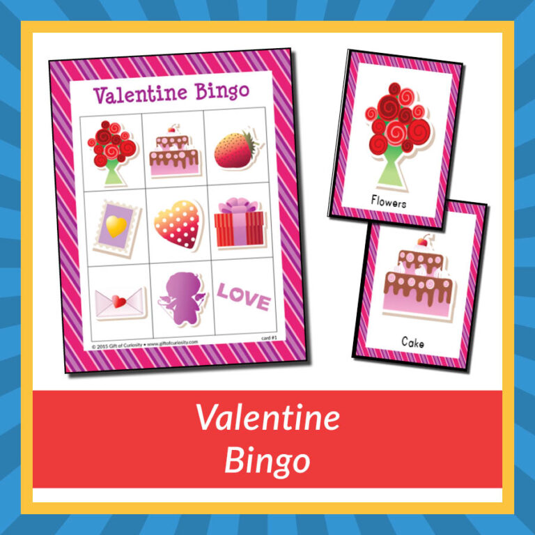 Valentine Bingo game {free printable} - Gift of Curiosity