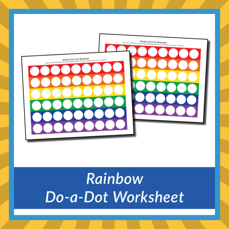 Rainbow do-a-dot worksheet {free printable} - Gift of Curiosity