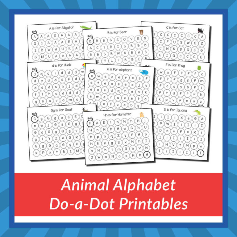 Animal Alphabet Do-a-Dot Worksheets - Gift of Curiosity