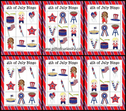 Free printable 4th of July Bingo game - Gift of Curiosity