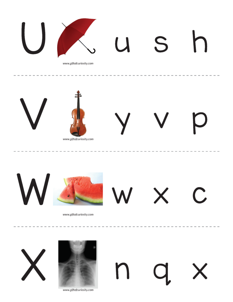 Uppercase and Lowercase Letter Matching Clip Cards - Gift of Curiosity