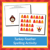 Turkey Feather Spelling Activity