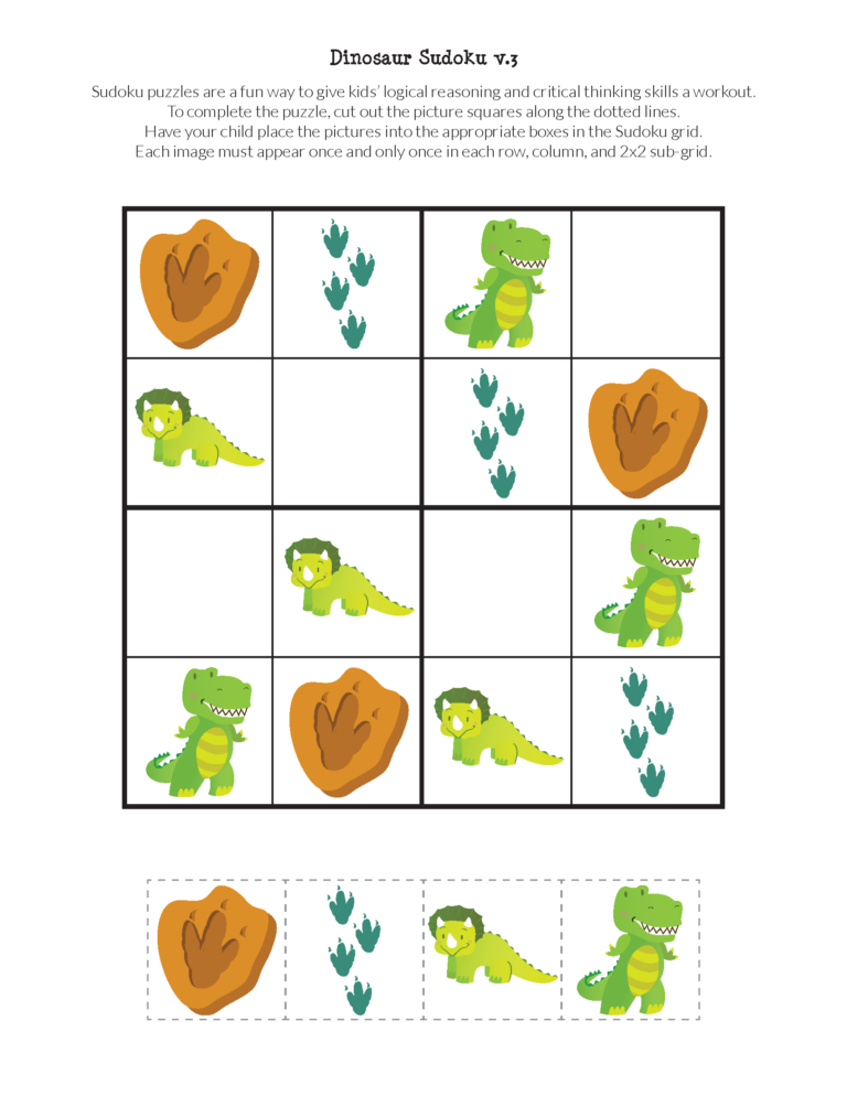 Dinosaur Sudoku Puzzles - Gift of Curiosity