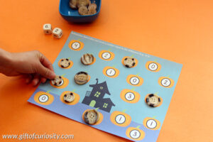 Halloween Roll & Cover Math Games {free printable} - Gift of Curiosity