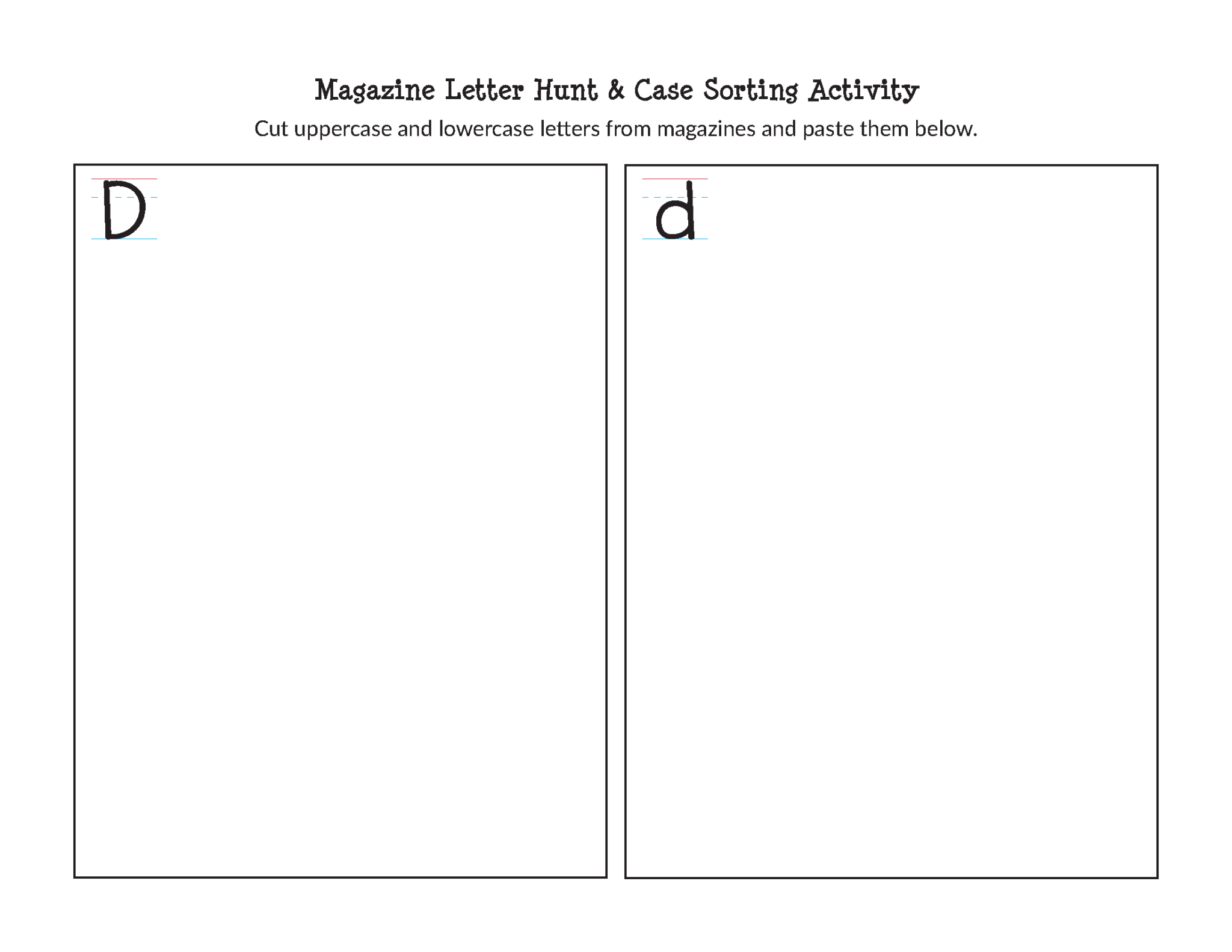 Magazine Letter Hunt & Case Sorting Activity - Gift of Curiosity