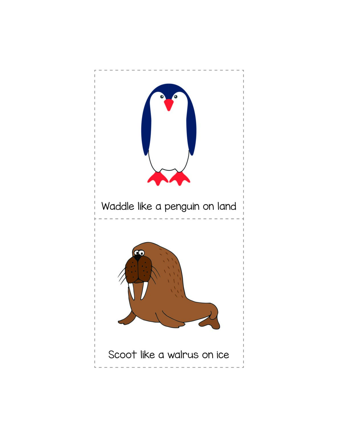 Winter Gross Motor Movement Game - Gift of Curiosity