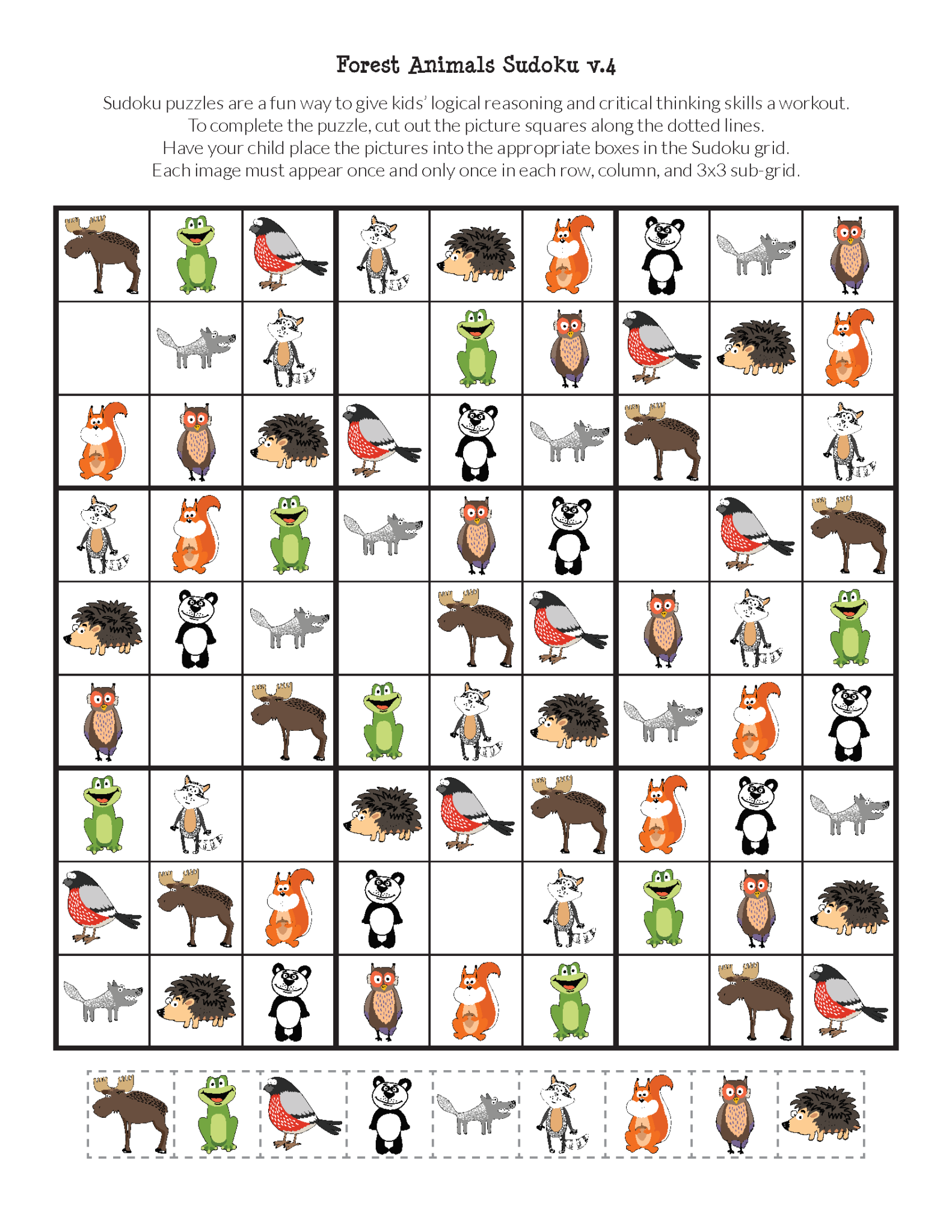 Forest Animals Sudoku Puzzles - Gift of Curiosity