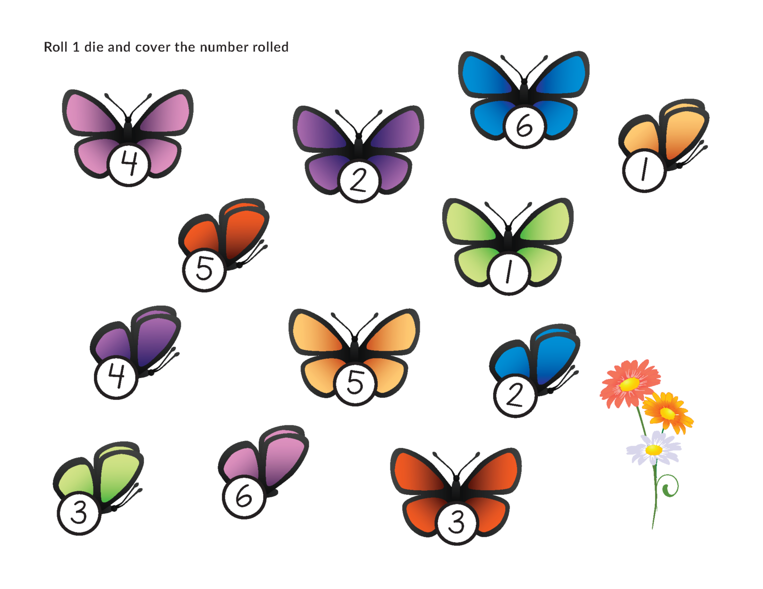 Insects Roll & Cover Math Games - Gift of Curiosity