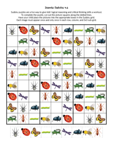 Insects Sudoku Puzzles {free printables} - Gift of Curiosity