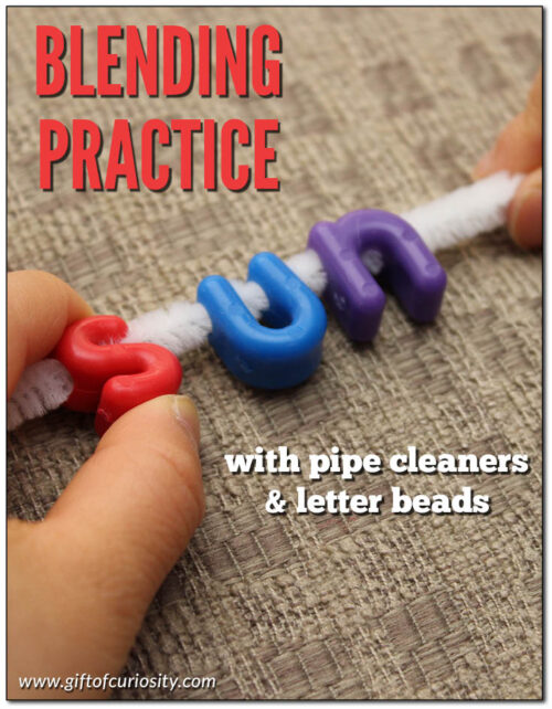 Sound blending practice with letter beads - Gift of Curiosity