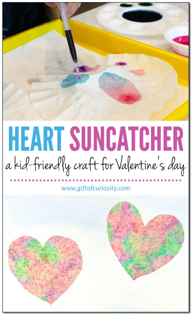 Heart suncatcher craft for Valentine's Day - Gift of Curiosity
