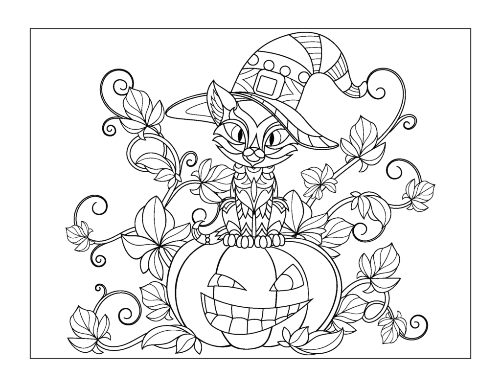 Halloween Coloring Pages (for older kids) - Gift of Curiosity