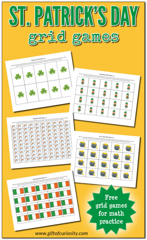 St. Patrick's Day Grid Games {free} - Gift of Curiosity