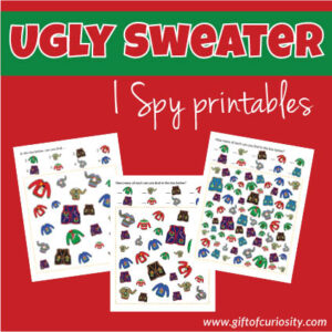 Ugly Sweater I Spy {Christmas printable} - Gift of Curiosity