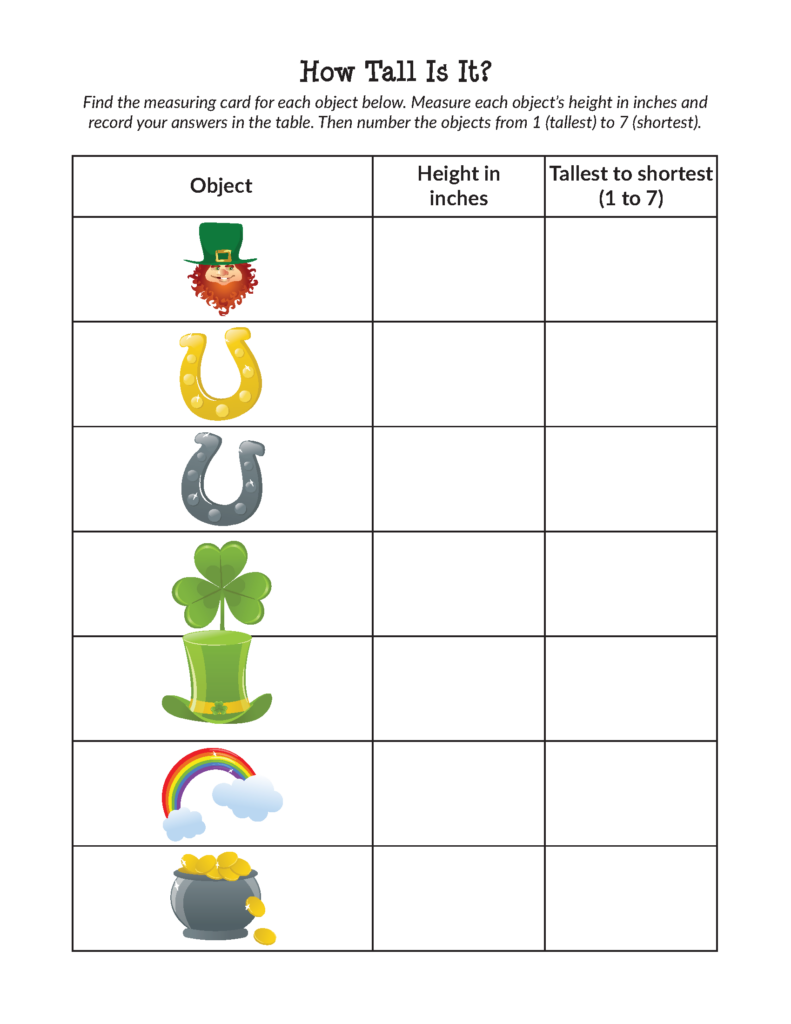 St. Patrick's Day Measurement Activity Pack - Gift of Curiosity