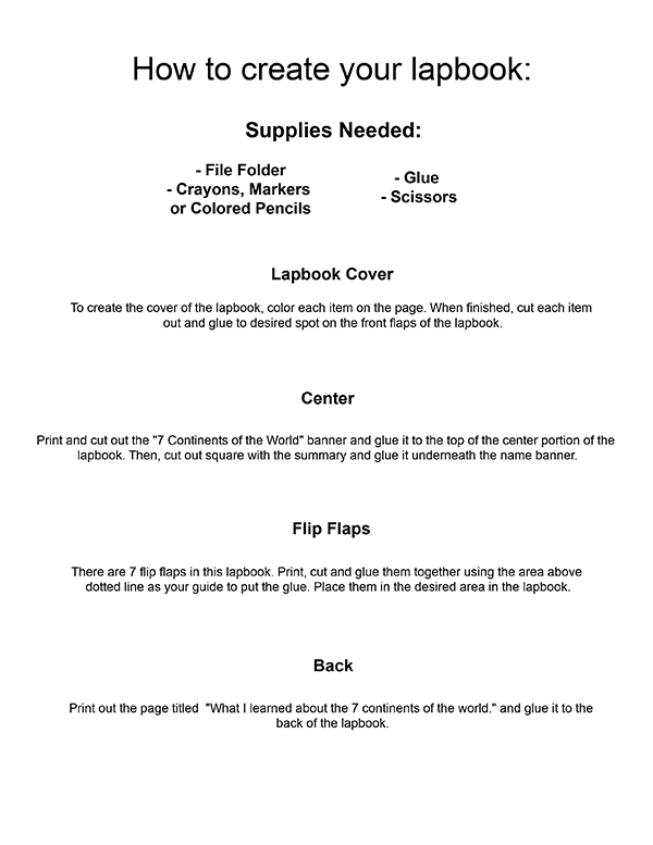 Continents Lapbook - Gift of Curiosity