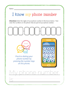 I Know My Phone Number Worksheet - Gift of Curiosity