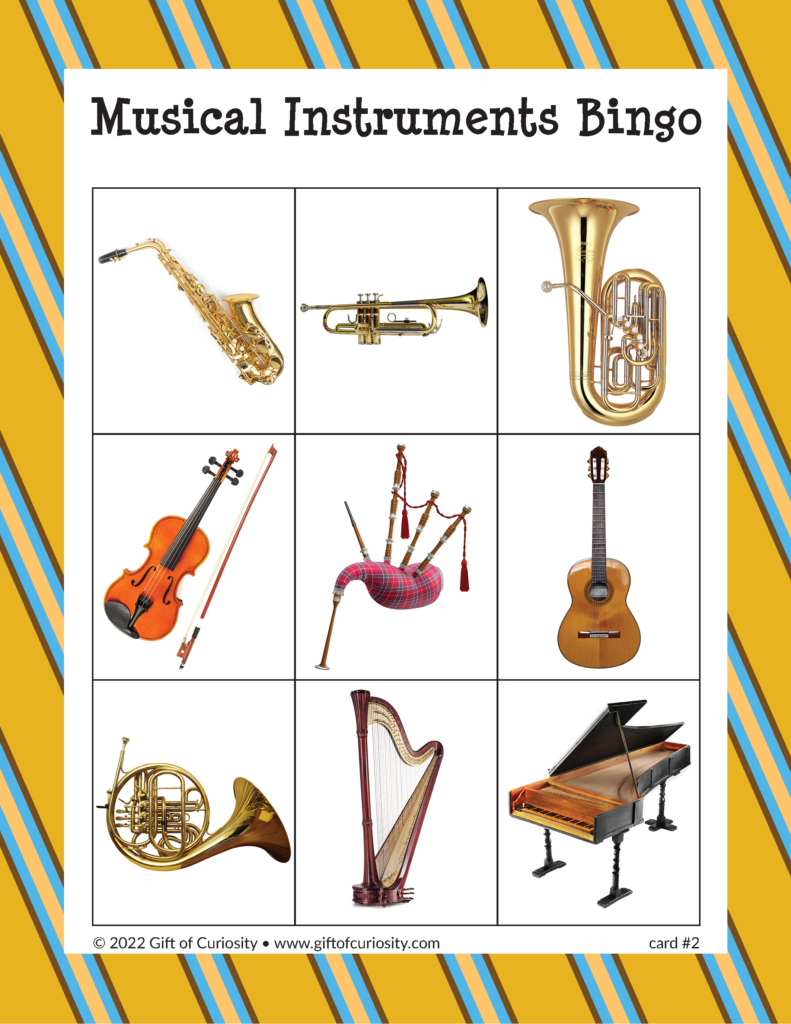 Musical Instruments Bingo - Gift of Curiosity