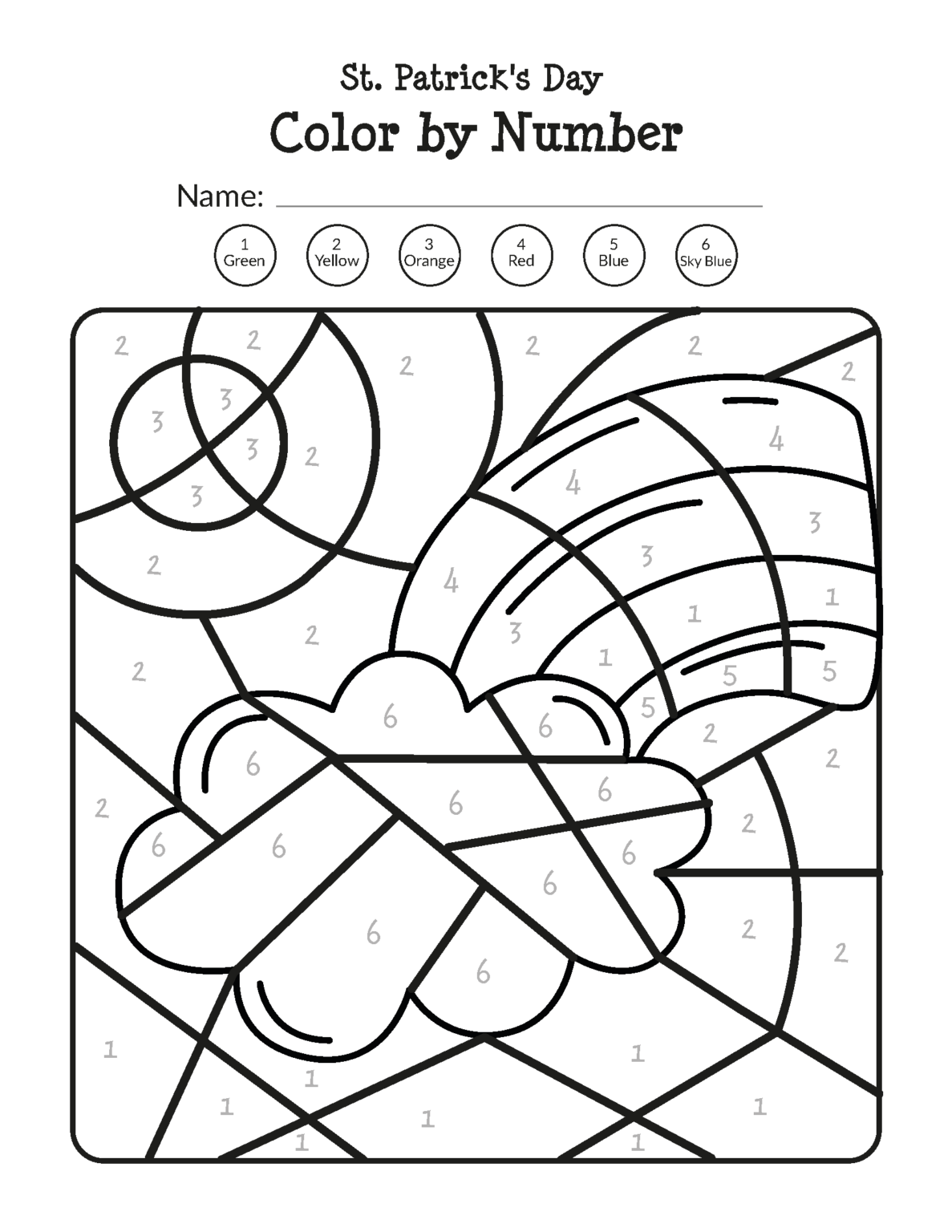 St. Patrick's Day Color by Number - Gift of Curiosity