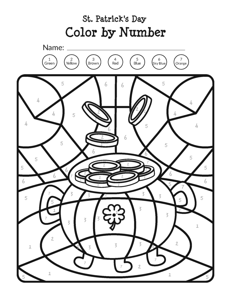 St. Patrick's Day Color by Number - Gift of Curiosity