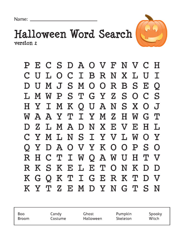 Halloween Word Search Puzzles - Gift of Curiosity