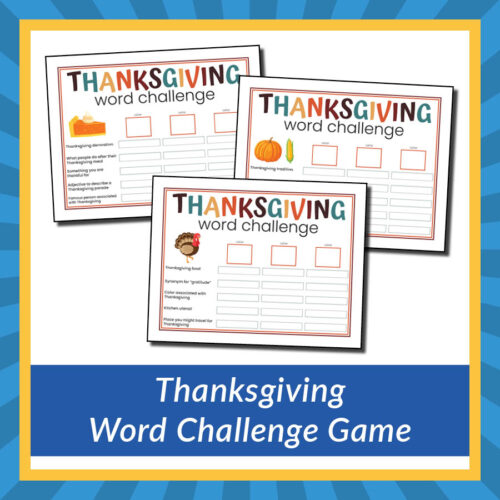Thanksgiving Word Challenge Game - Gift of Curiosity
