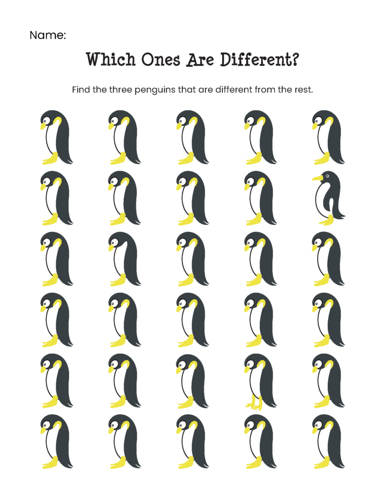 Penguin-Themed Which Ones Are Different? - Gift of Curiosity